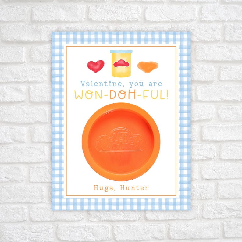 Printable Play Dough Valentine Tags Play Doh Valentine Tags - Etsy