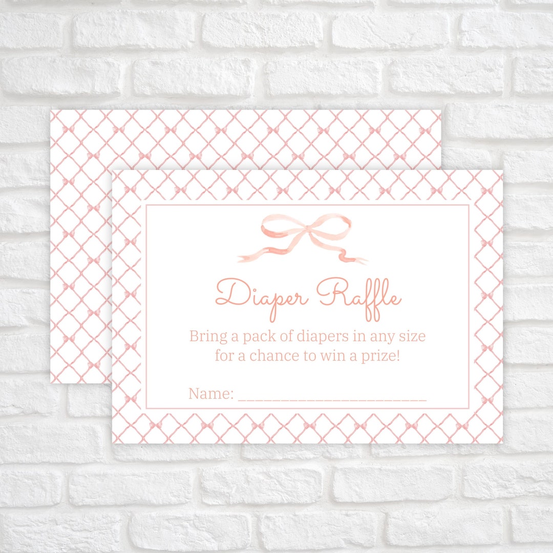 Editable Diaper Raffle Card, Printable Diaper Raffle Game, Baby Shower ...