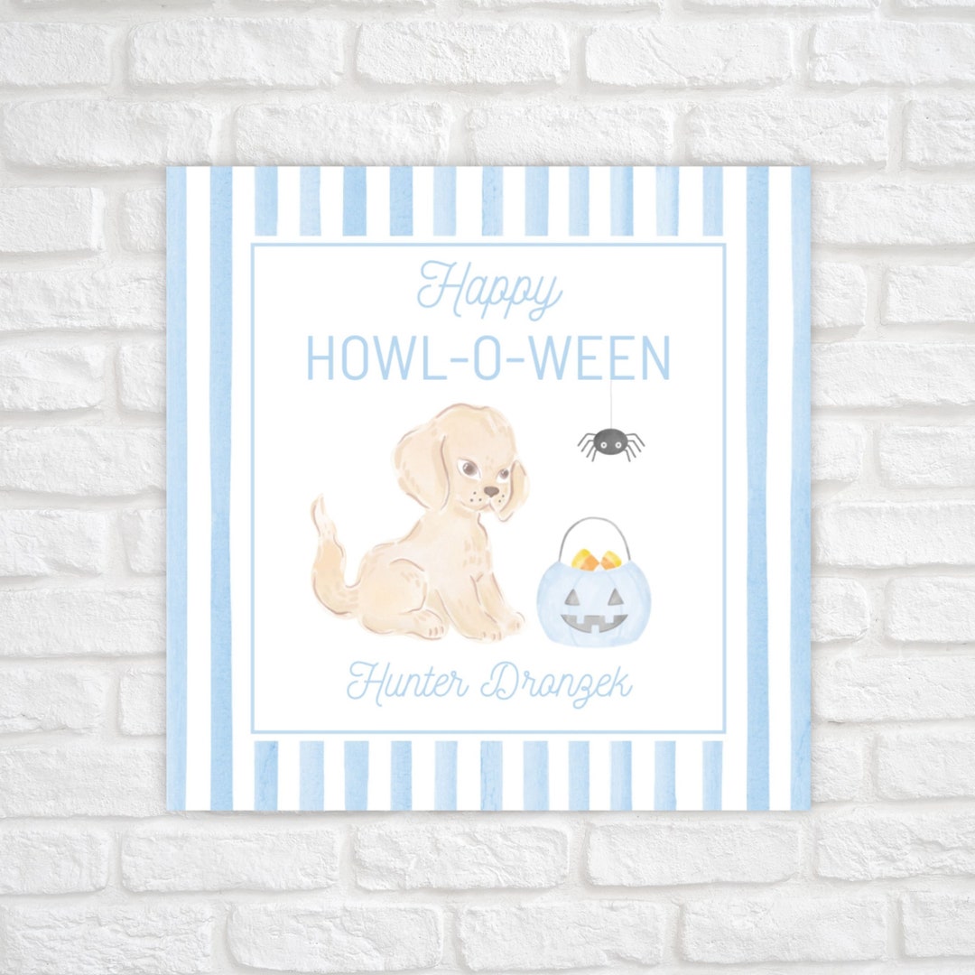 Printable Halloween Tag, Happy Howl-o-ween Tag, Puppy Halloween Gift ...