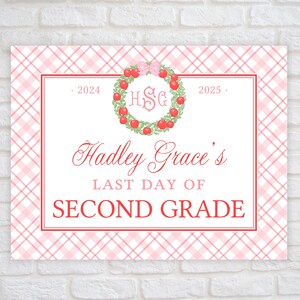 First Day of School Sign Printable, Monogram Back to School Sign for ...