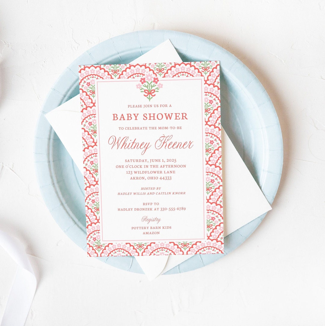 Invitación imprimible para baby shower de niña, invitación digital para ...