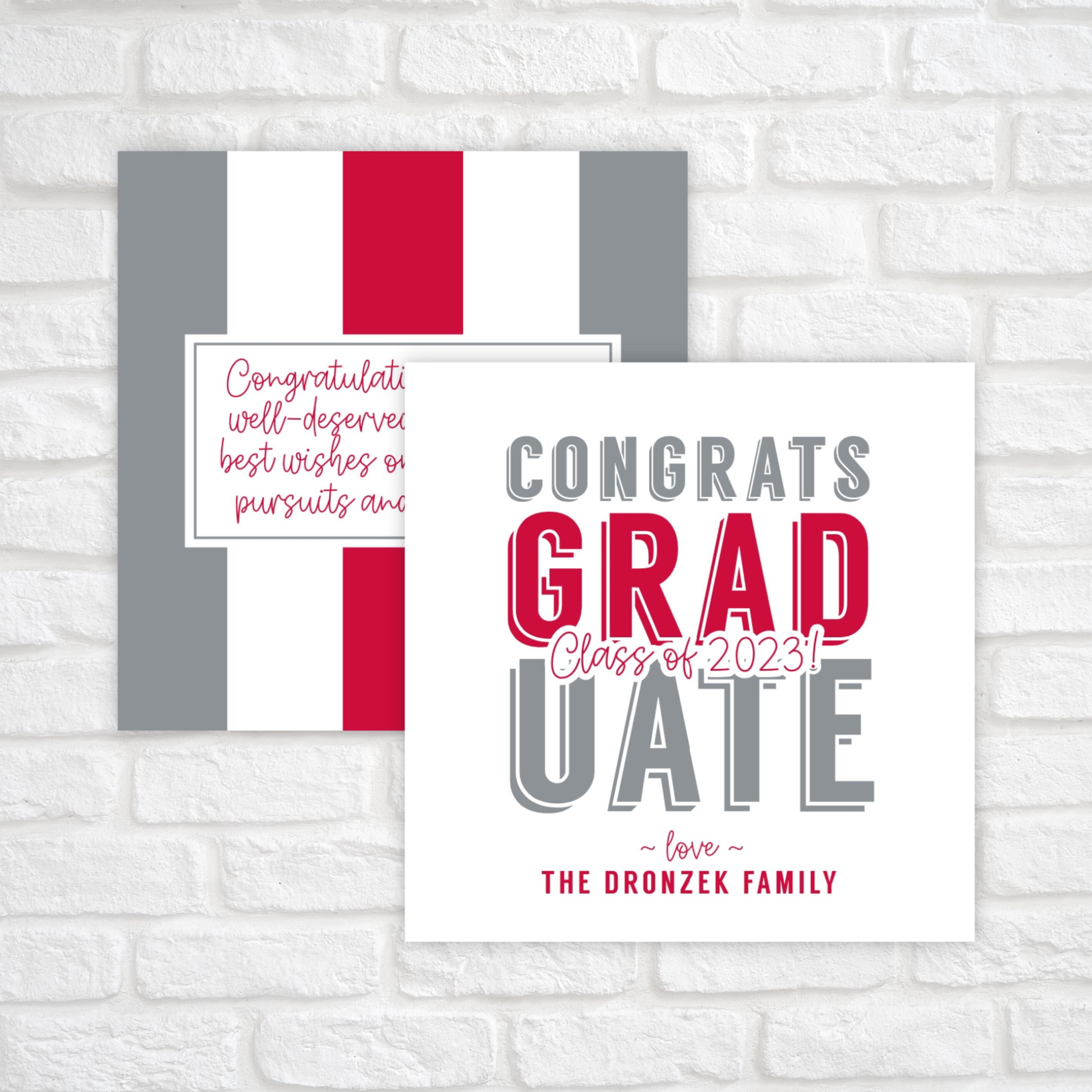 Printable Congrats Grad Gift Tag Graduation Gift Tag Class - Etsy