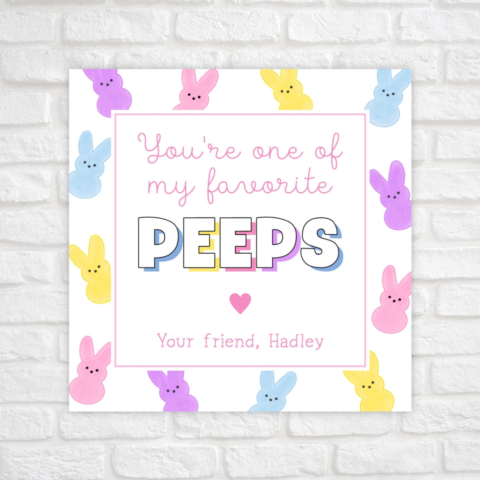 Easter Peeps Gift Tags Printable, Some of My Favorite Peeps Tag, Happy ...