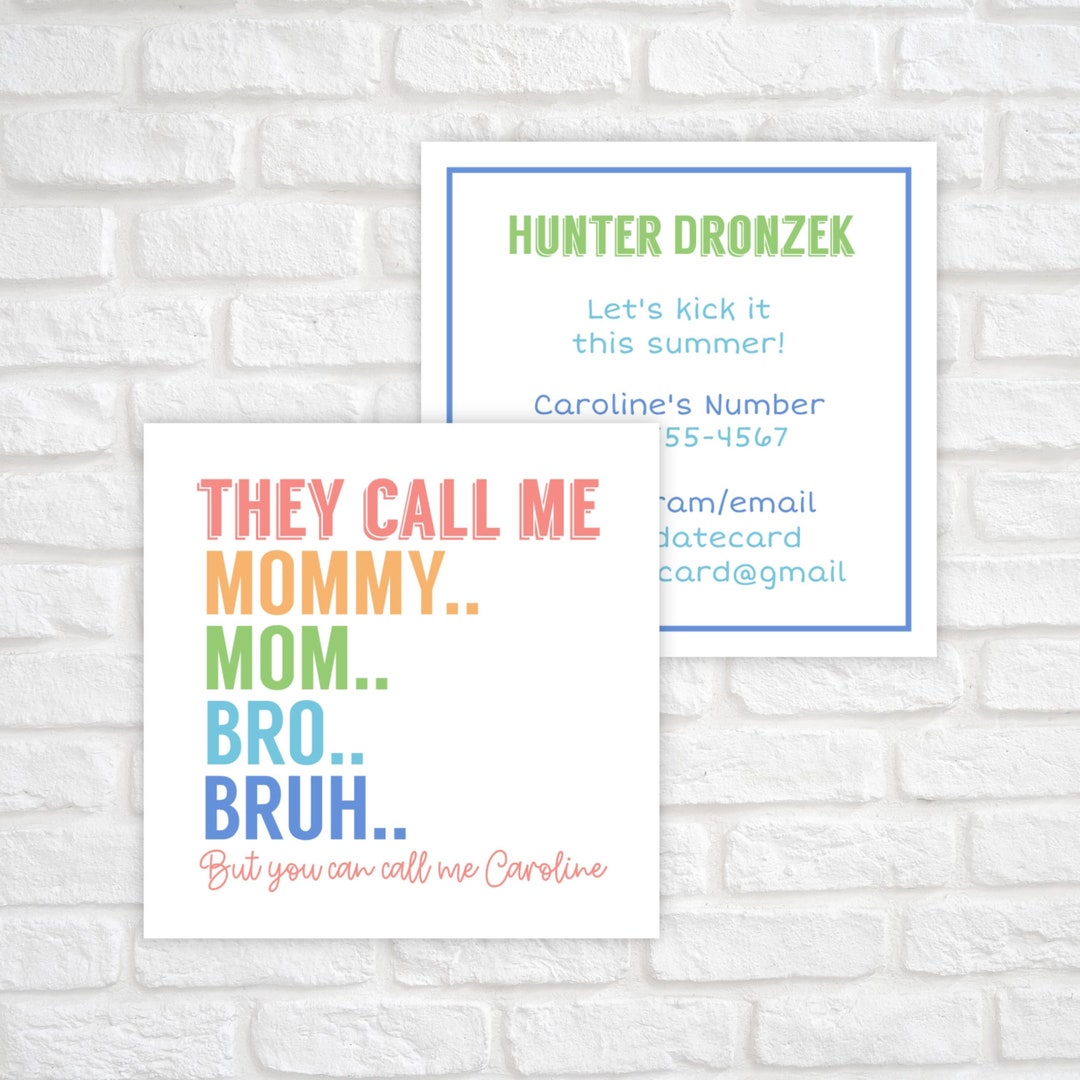 Playdate Cards for Kids, Kids Calling Card, Summer Playdate Card, Mom ...
