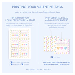 Printable Valentine Cards for Kids, Candy Heart Valentine Tag ...
