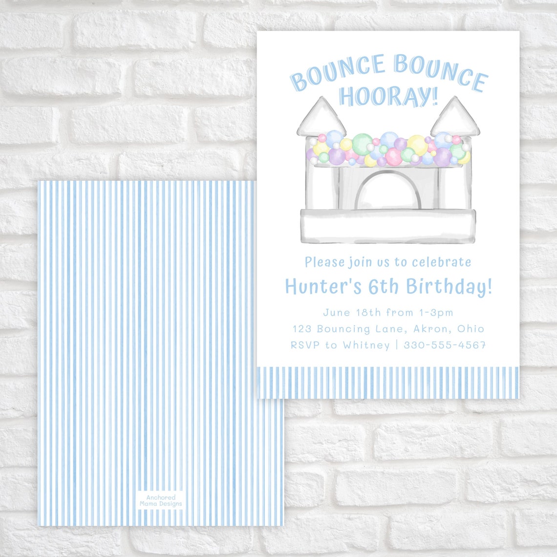 Bounce House Birthday Party Invitation, Printable Bounce House Party ...