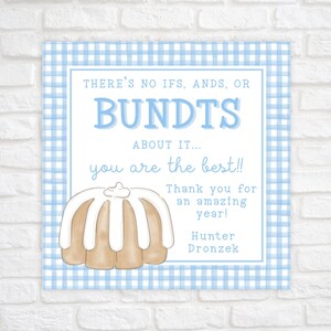 Printable Teacher Appreciation Gift Tag, Bundt Cake Gift Tag, Bundt ...