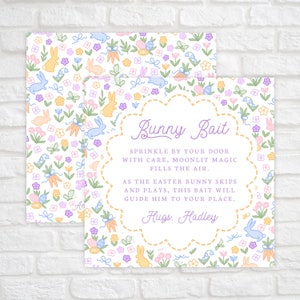 Easter Bunny Bait Tag, Printable Easter Gift Tag, Watercolor Easter ...