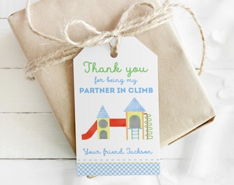 Printable Playground Favor Tags, Backyard Party Gift Tags, Park Party ...