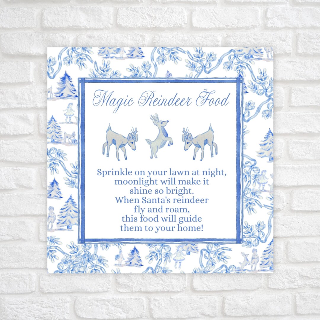 Magic Reindeer Food Tag Printable, Christmas Eve Box, Reindeer Dust ...