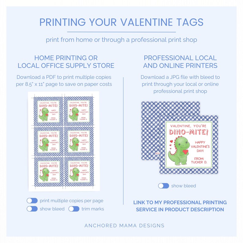 Dinosaur Valentine Card | Printable Dino Valentines Tag for Kids and ...