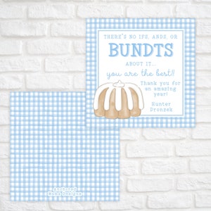 Printable Teacher Appreciation Gift Tag, Bundt Cake Gift Tag, Bundt ...