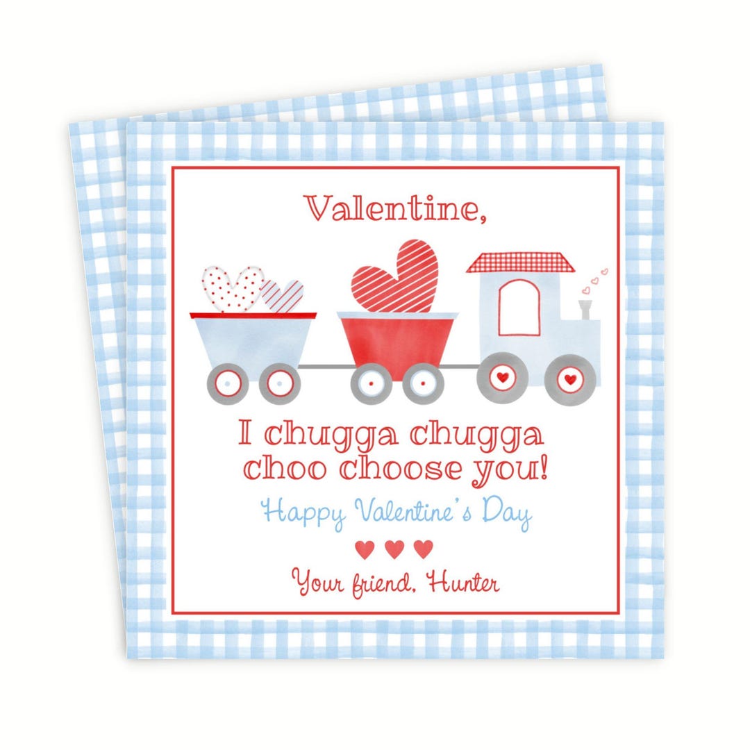 Printable Train Valentine Card | Choo Choose You Design | Kids School ...