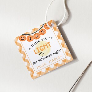 Printable Halloween Tags, Light for Halloween Night Tag, Glow Stick ...