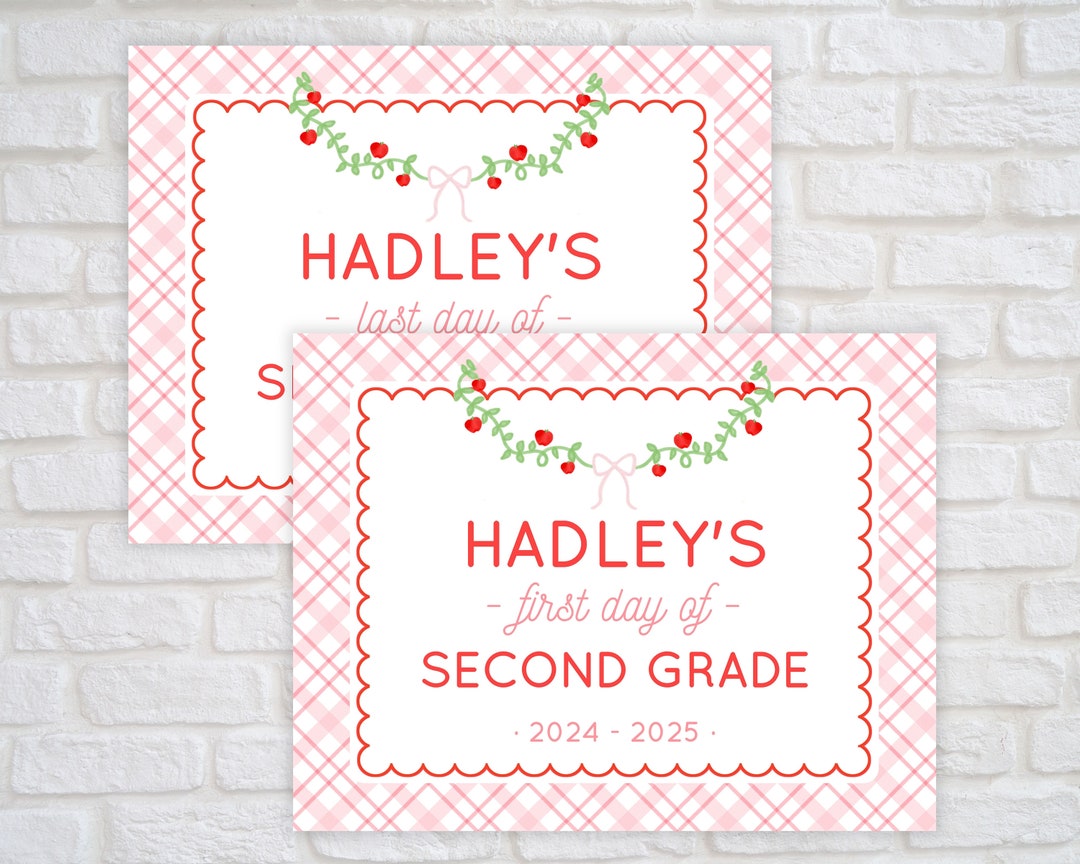 First Day of School Sign Printable, Pink Bow Back to School Sign for ...