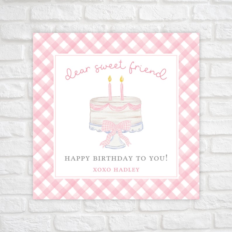 Printable Happy Birthday Gift Tags Watercolor Birthday Cake - Etsy