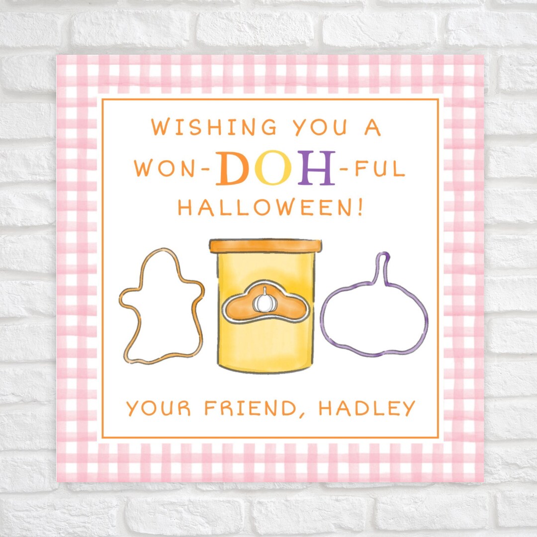 Halloween Gift Tags, Printable Halloween Tags, Halloween Play Dough ...