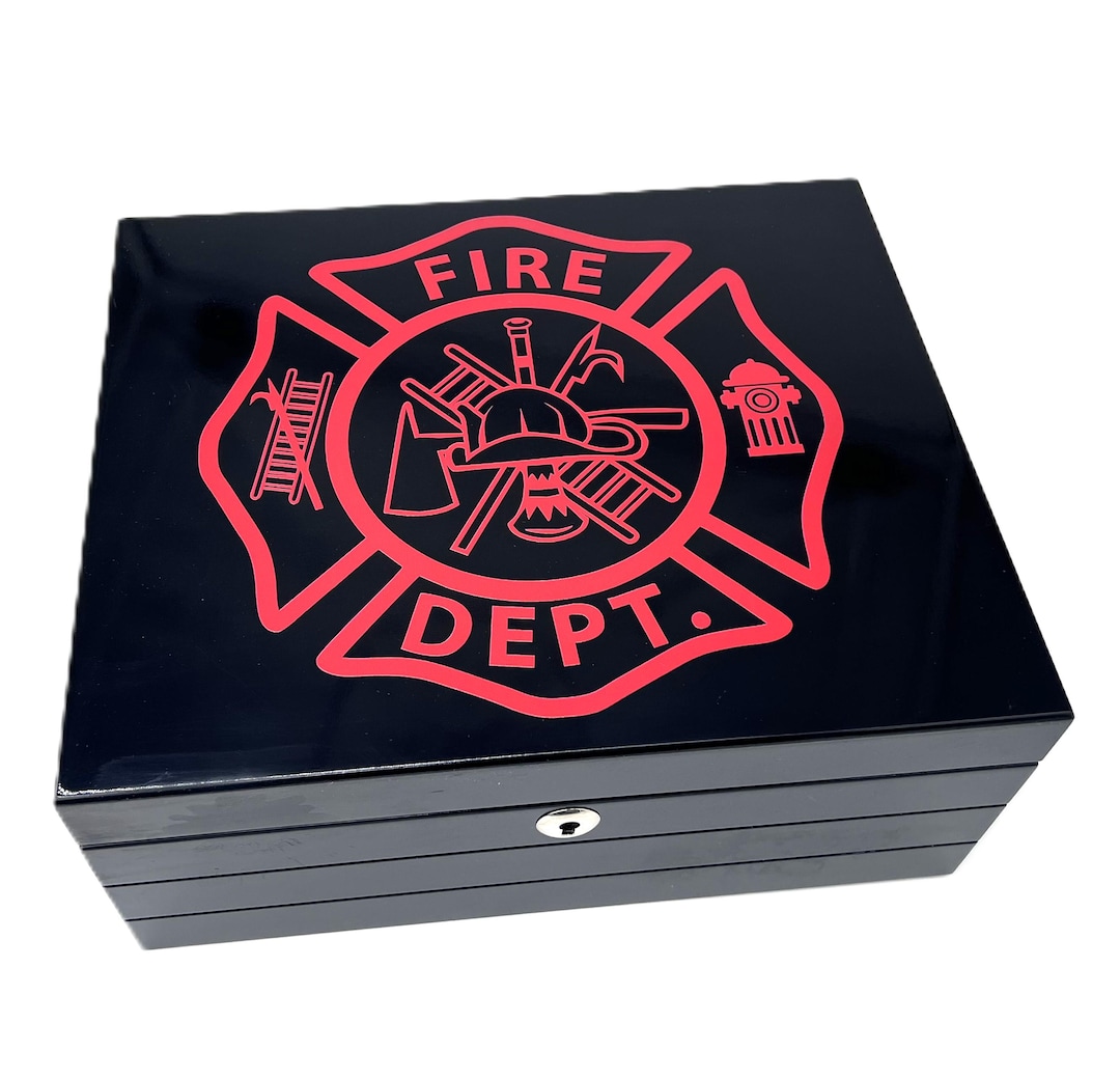 Cigar Humidor Firefighter Fire Department Emblem UV Printed permanent ...