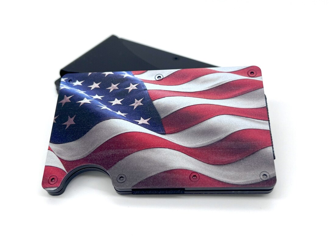 Wavy American Flag RFID Wallet and Money Clip UV Printed - Etsy