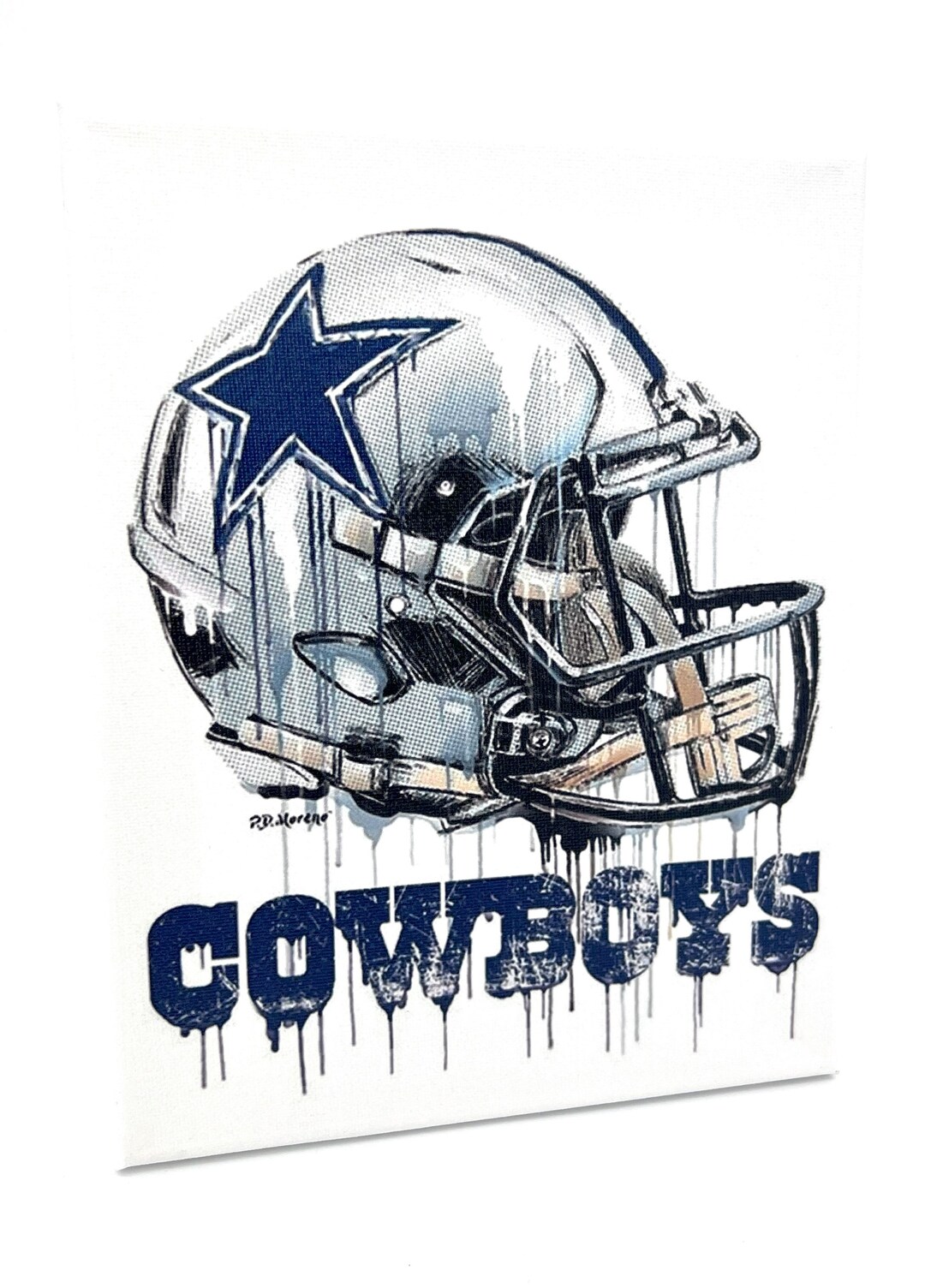 Dallas Cowboys NFL White Background UV Printed Stretched Canvas - Etsy