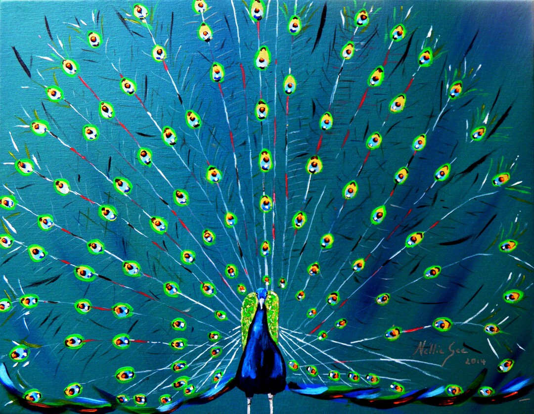 Peacock Framed Limited Edition Print Of A Stunning Vibrant Etsy