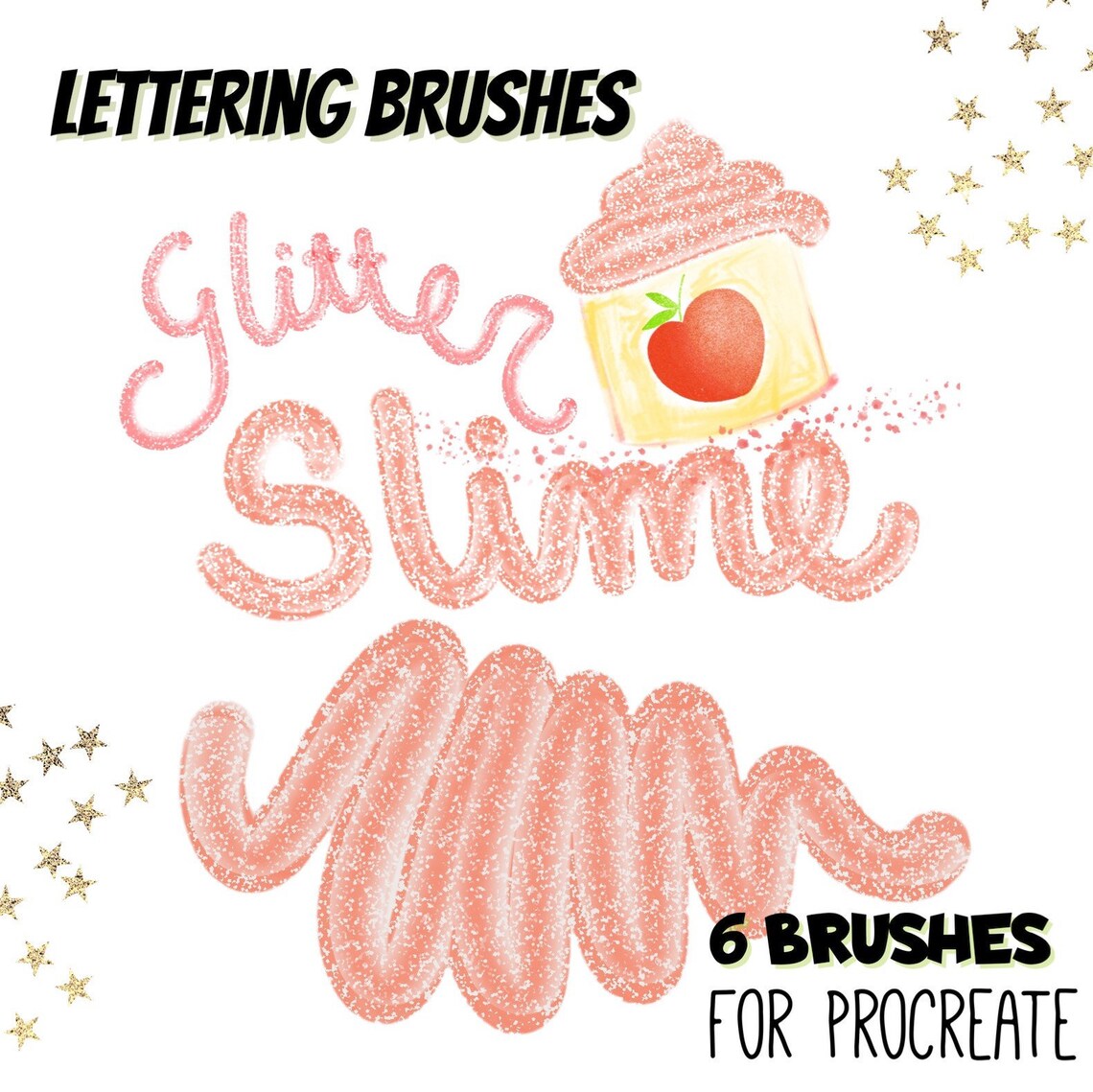 Slime calligraphy lettering brush Procreate Lettering Brush | Etsy