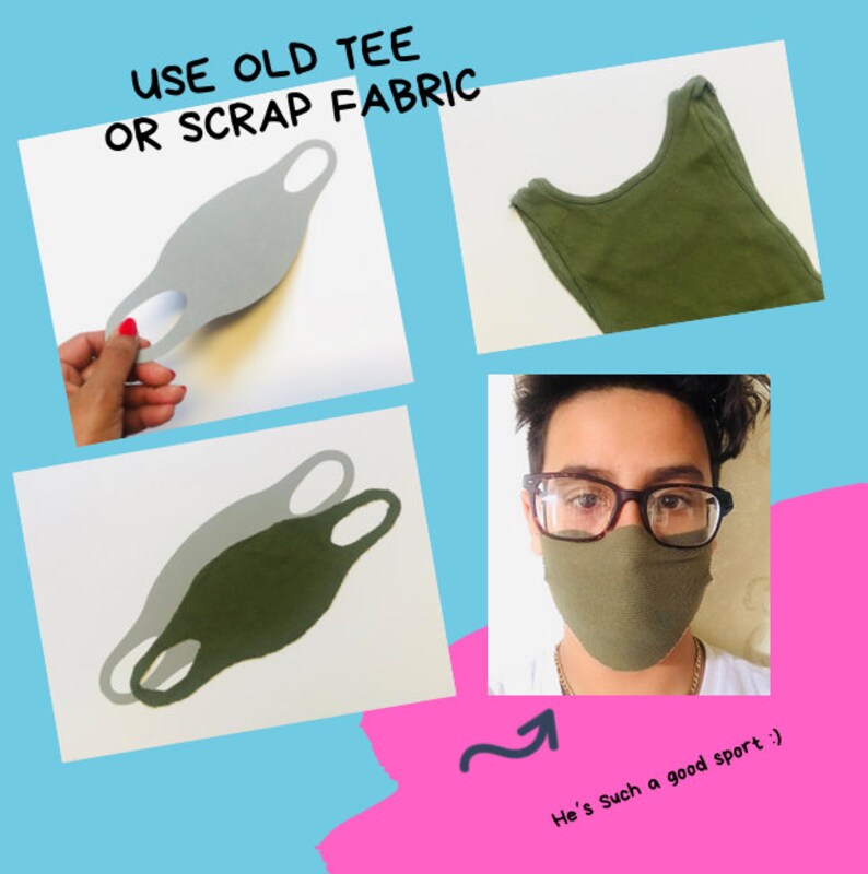 NO Sew Face Mask. Face Mask Pattern Dust Mask Tutorial - Etsy