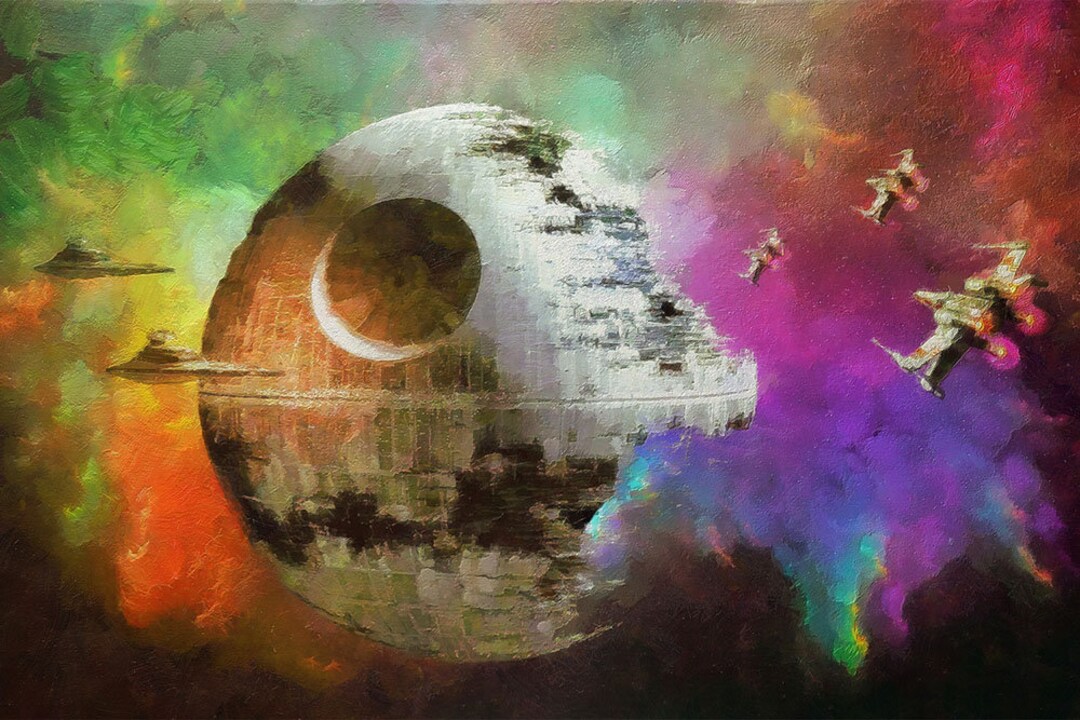 Star Wars the Death Star and X-wing Fighters Canvas Print, Star Wars ...
