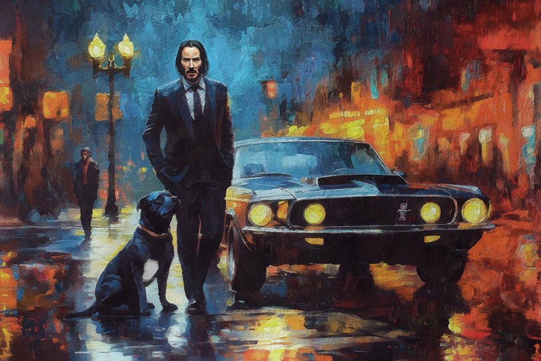 John Wick Canvas Print, John Wick Painting, Baba Yaga Wall Art, John ...