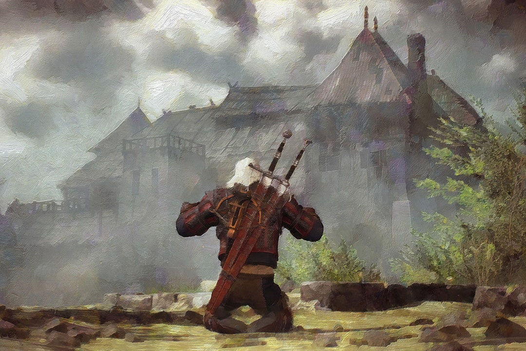 Witcher Meditating Canvas Print, Witcher ART, Witcher PRINT, Witcher ...