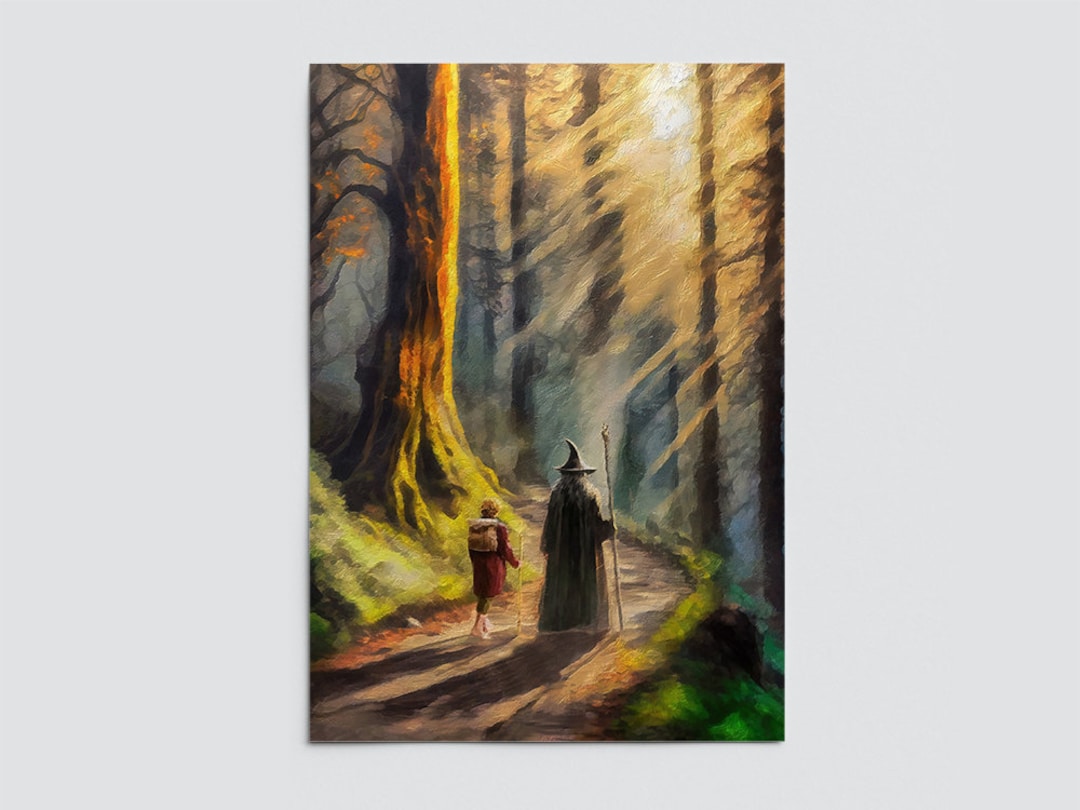 Old Friends Canvas Print, Gandalf, Bilbo Baggins, LOTR Art, LOTR Print ...