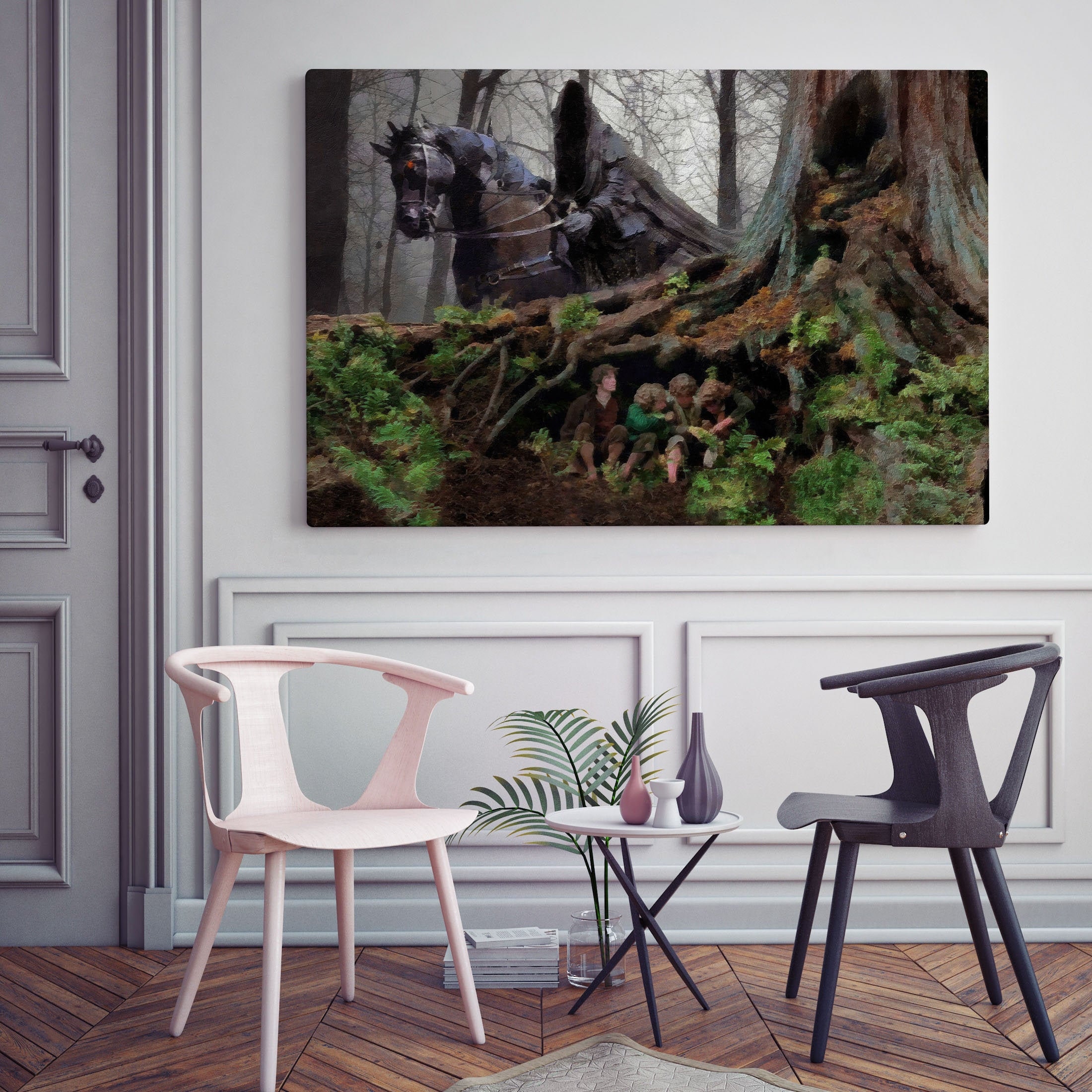 Hobbits Hiding From Black Rider Canvas Print LOTR Art LOTR - Etsy