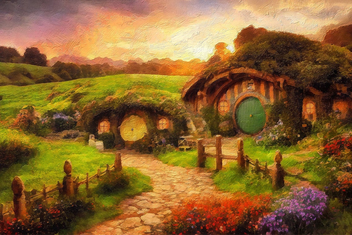 The Shire Canvas Print Hobbiton Canvas Print LOTR Art LOTR - Etsy