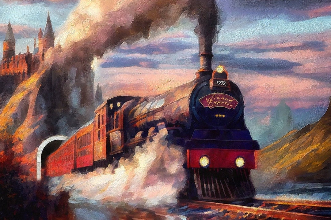 Wizard Express Train Canvas Print, Wizard Castle Print, Wizard Gift ...