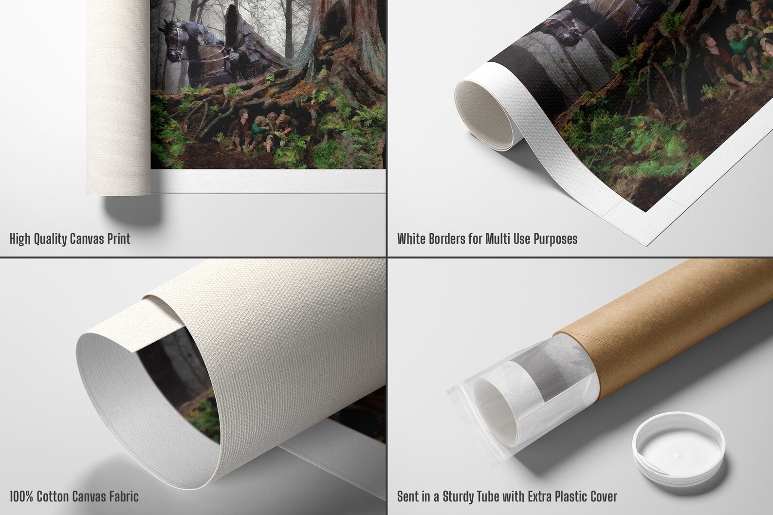 Hobbits Hiding From Black Rider Canvas Print, LOTR Art, LOTR Print ...