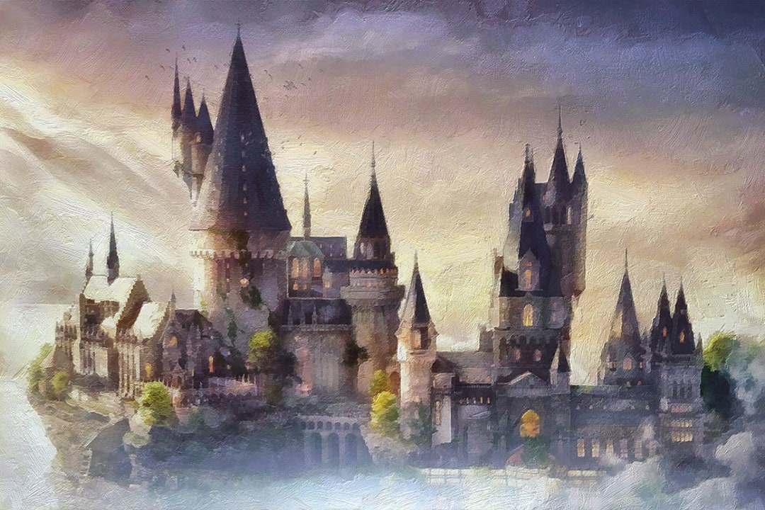 Wizard Castle Canvas Print, Wizarding School Art, Fantasy Castle Print ...