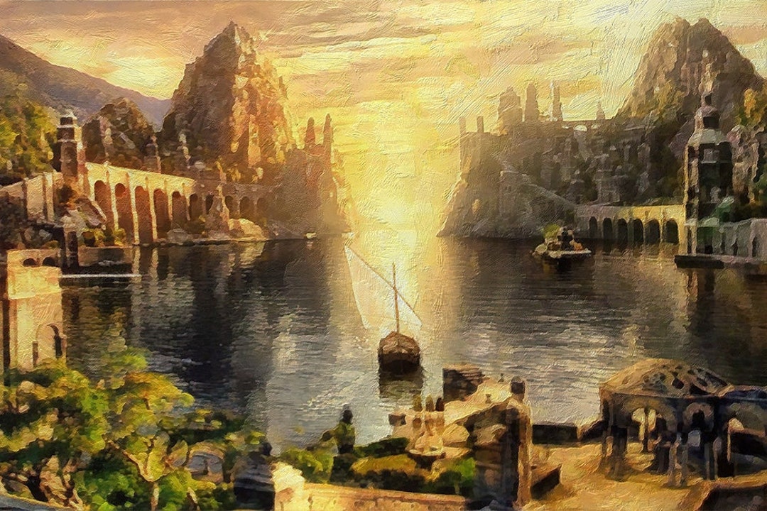 Lord of the Rings the Grey Havens Canvas Print, LOTR Art, LOTR Print, LOTR Gift - Etsy