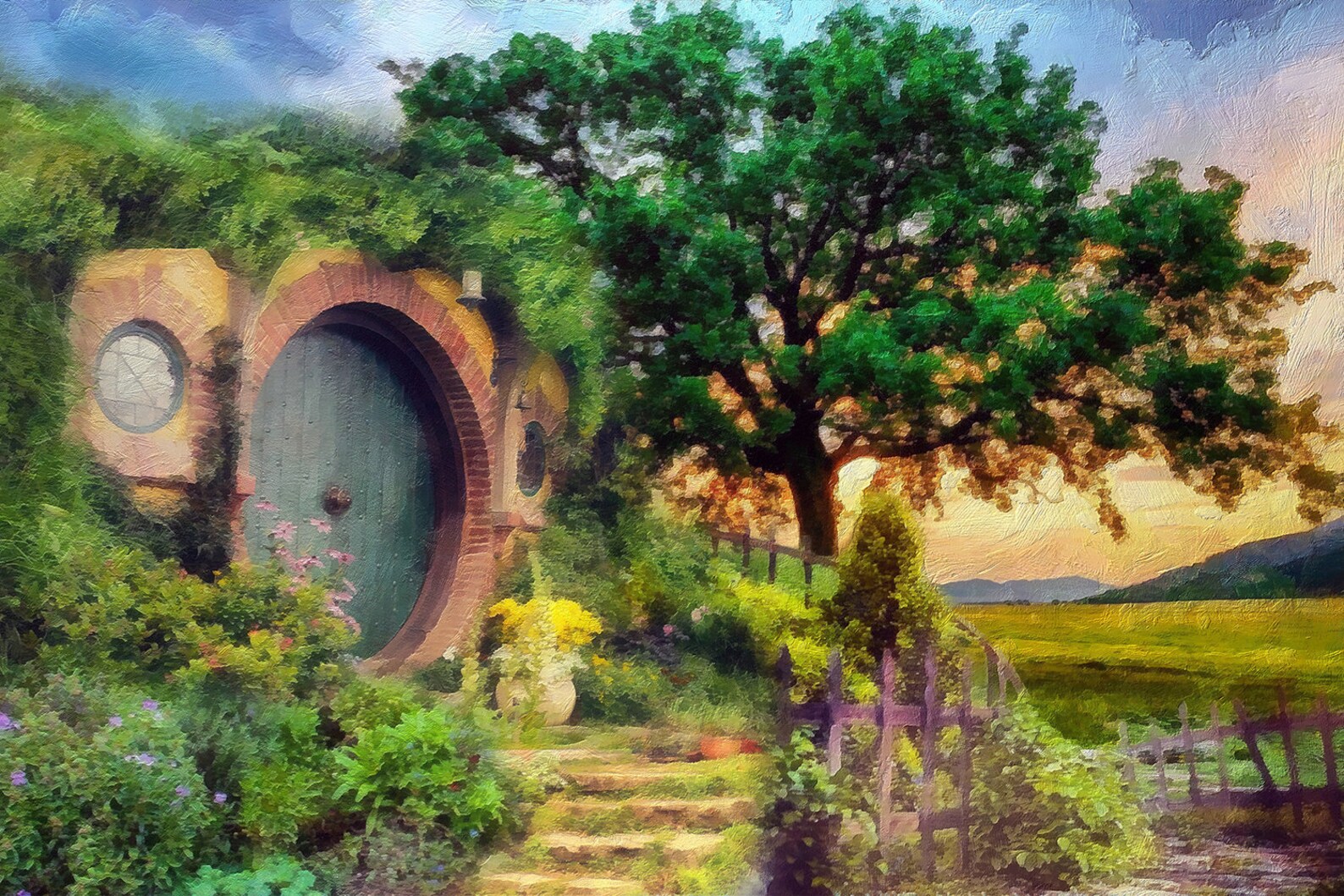 The Shire Canvas Print Hobbiton Print LOTR Art LOTR Print | Etsy