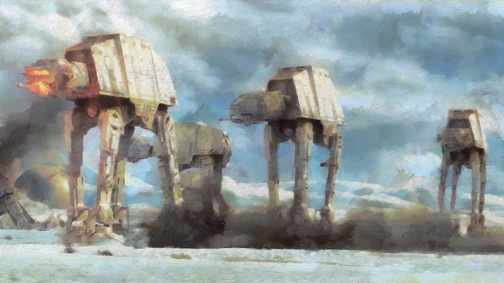 Star Wars AT-AT Canvas Print Star Wars GIFT Star Wars Art | Etsy