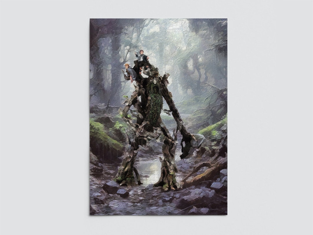Treebeard in the Fangorn Forest Print, LOTR Gift, LOTR Print, LOTR ...