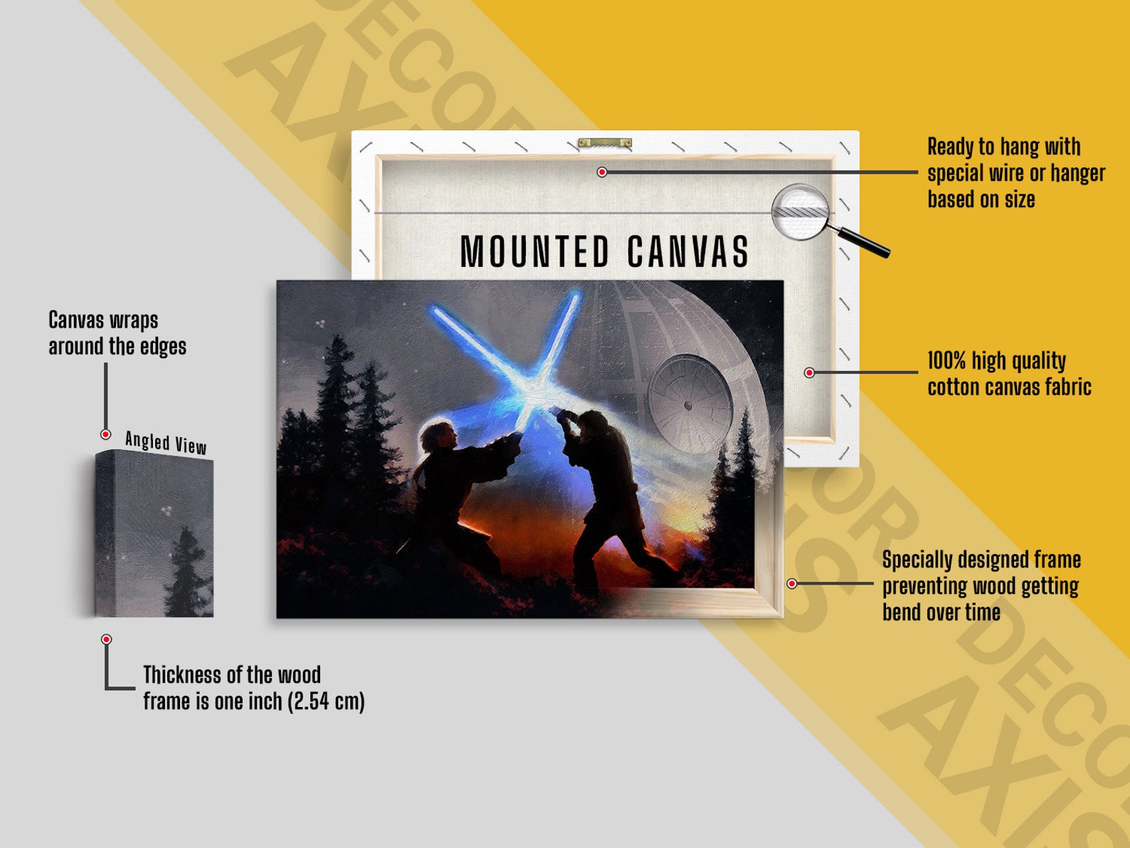 Death Star Sunset Canvas Print Anakin Vs Obi-wan Kenobi - Etsy