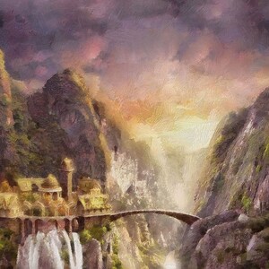 Lord of the Rings Rivendell Imladris Canvas Print, LOTR Art, LOTR Gift ...