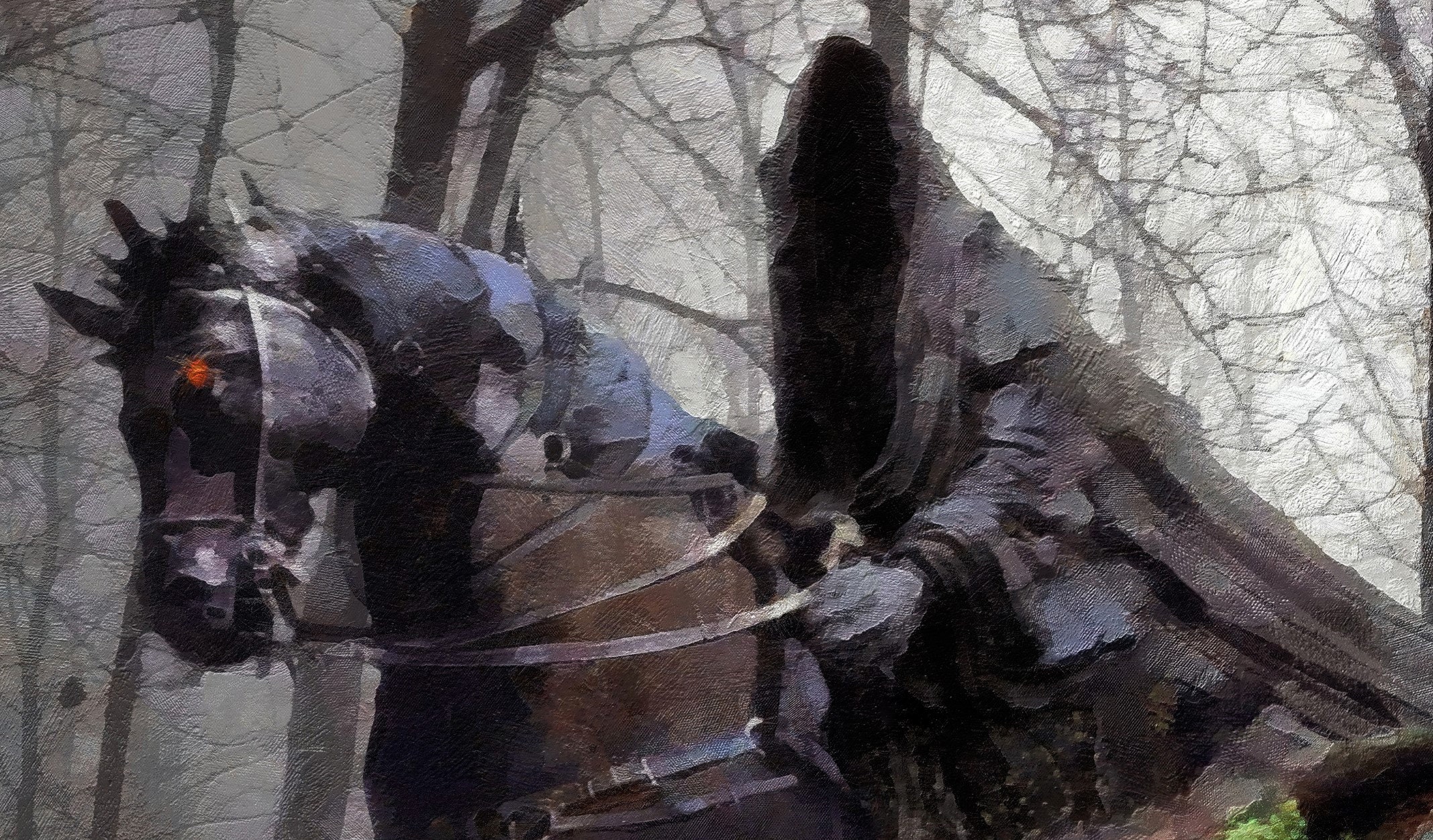 Hobbits Hiding From Black Rider Canvas Print, LOTR Art, LOTR Print ...