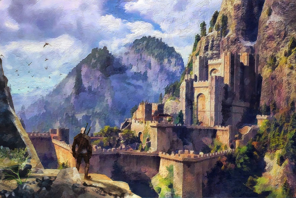 Witcher at Kaer Morhen Canvas Print Witcher ART Witcher | Etsy