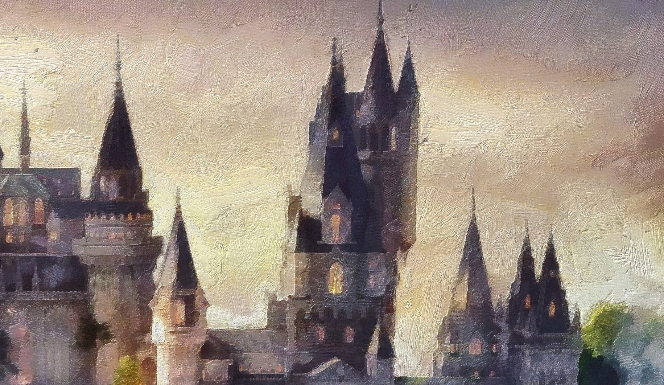 Wizard Castle Canvas Print Wizarding School Art Fantasy - Etsy