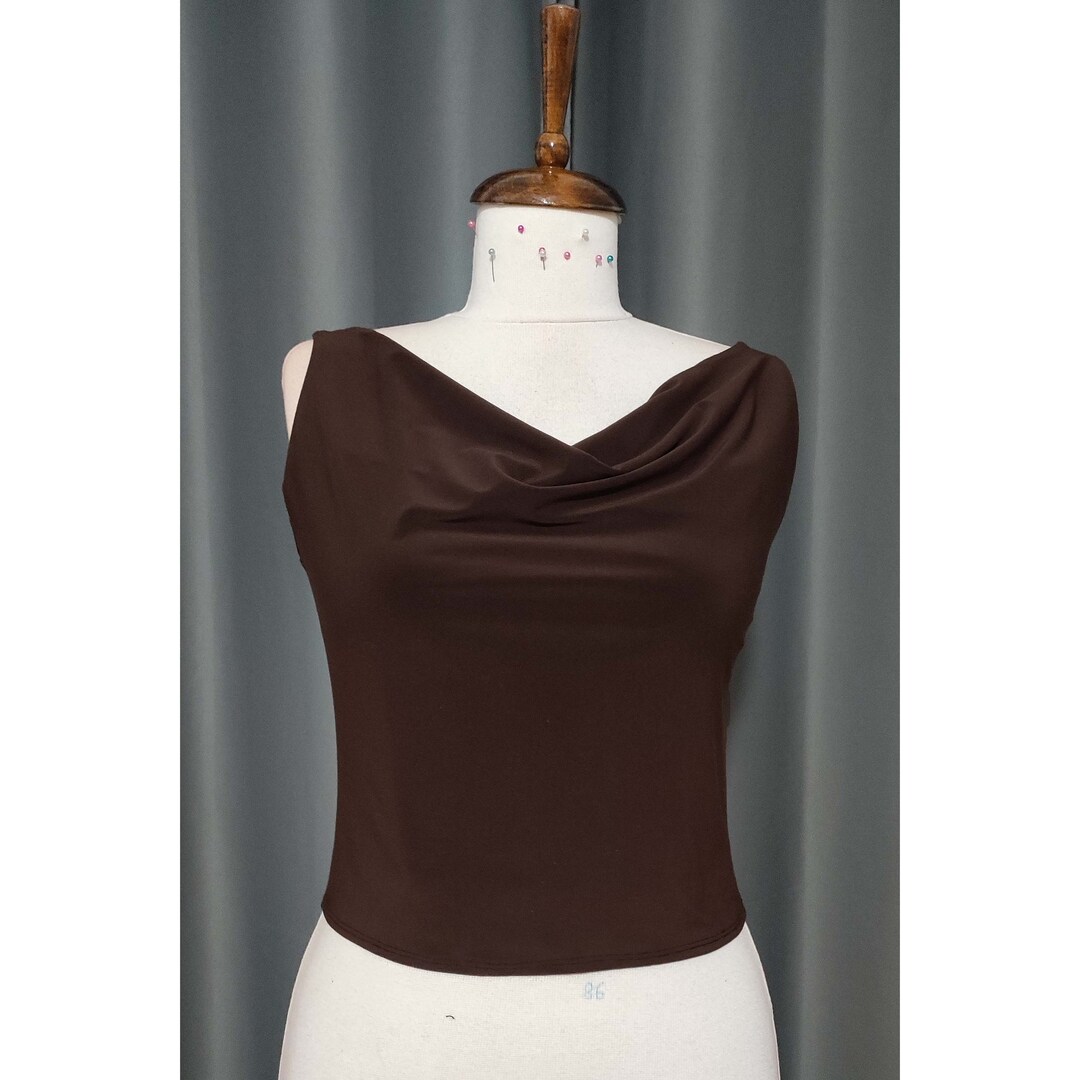 Brown Tango Top - Natalia - Cowl Neck Top - Etsy