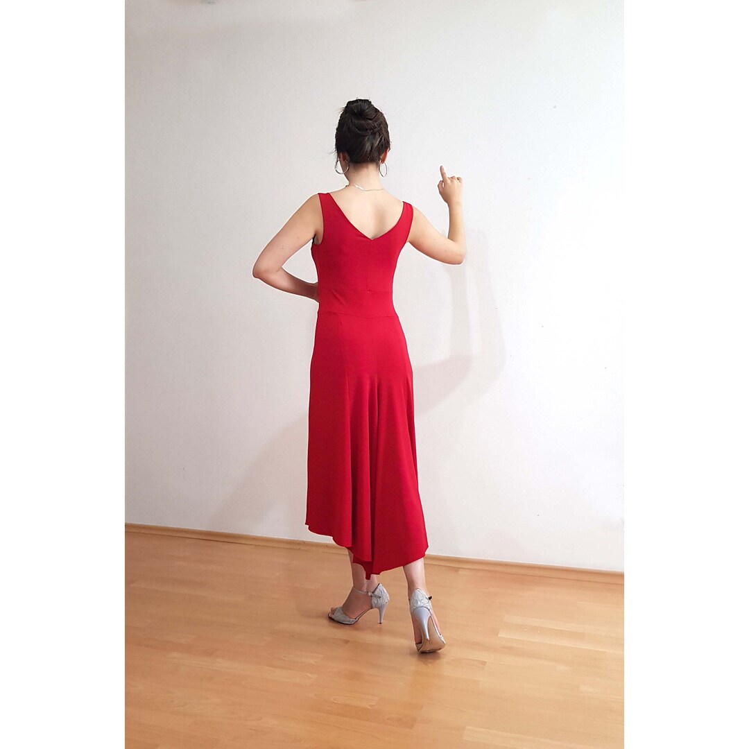 Red Tango Dress: Elegant V-back Dance Dress - Etsy