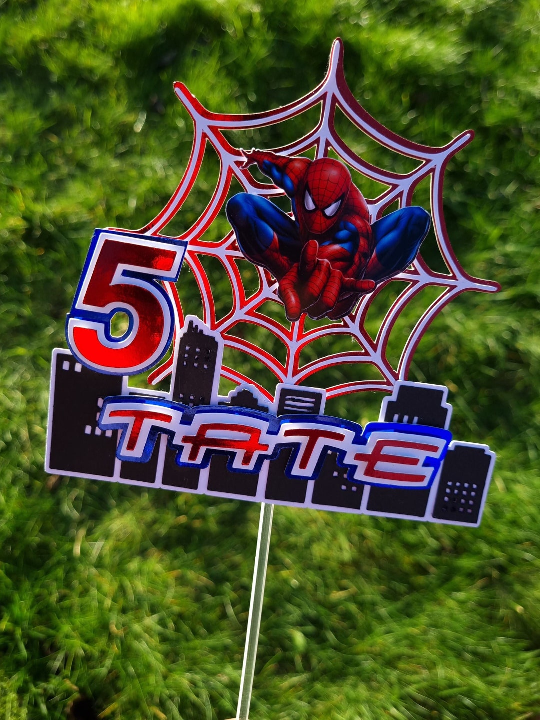 Spiderman 3D Cake Topper L Personalised With Name & Age - Etsy