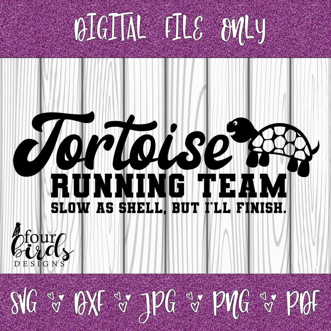 Tortoise Running Team Digital File for Silhouette and Cricut (dxf, Png ...