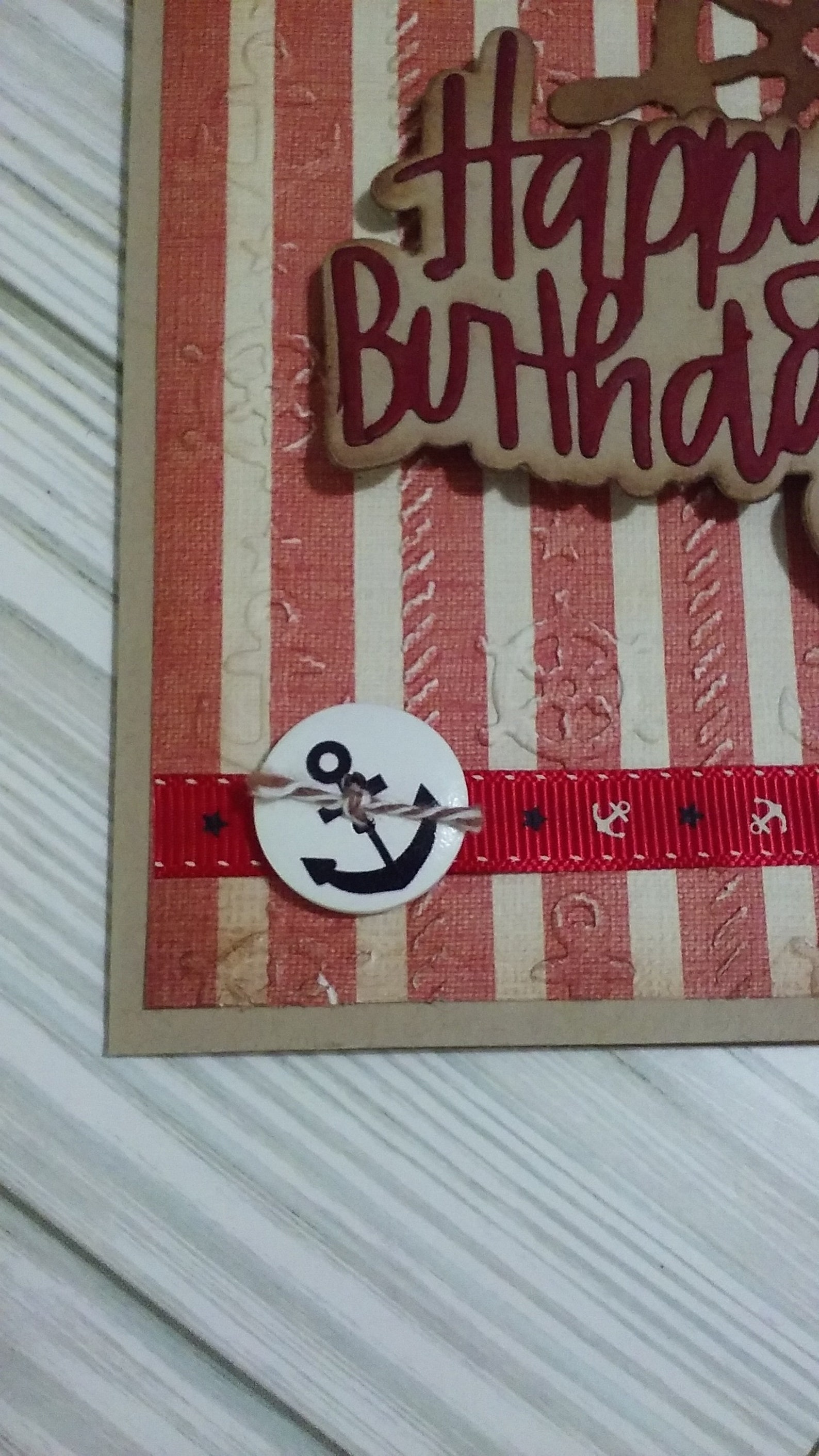 Nautical Birthday Card, Handmade, Hand Stamped, Masculine Card, Card ...